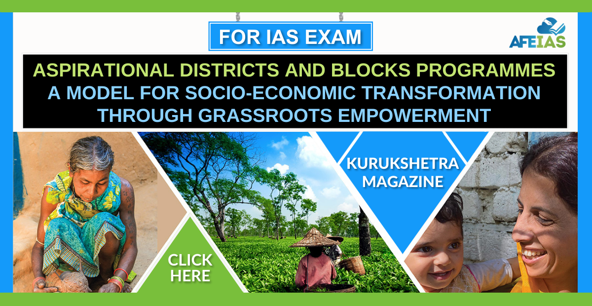 Kurukshetra : Aspirational Districts and Blocks Programmes A Model for Socio-economic ...