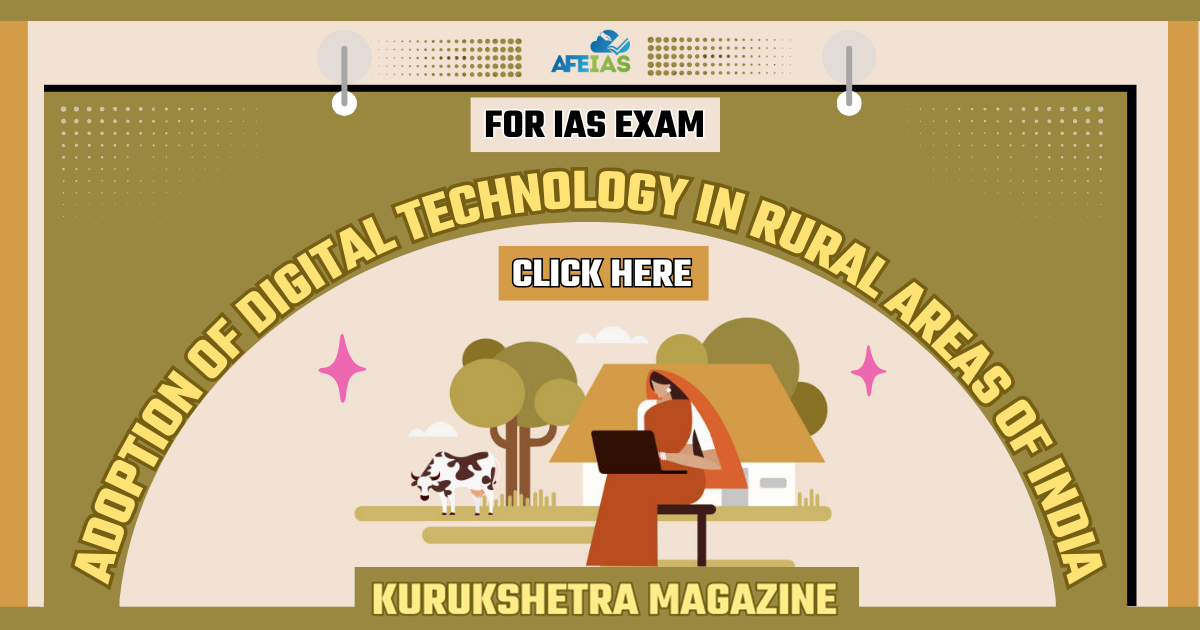 Kurukshetra : Adoption of Digital Technology in Rural Areas of India ...
